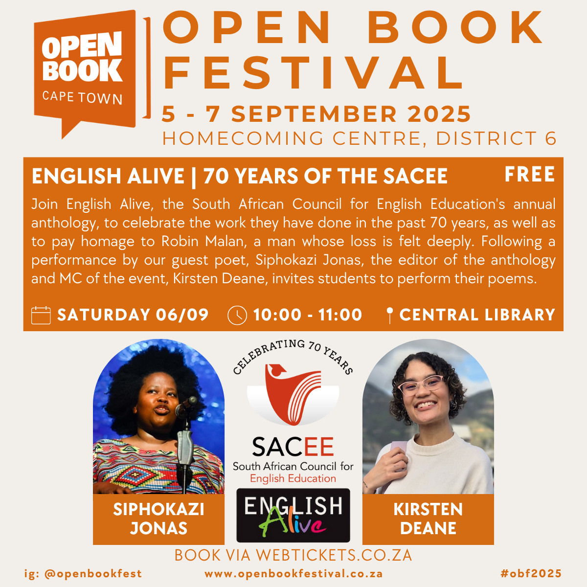 English Alive | 70 Years of the SACEE - Open Book Festival